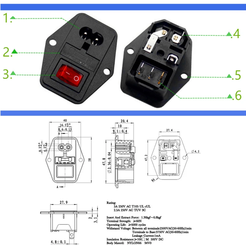 IEC C8 Input Socket AC - Reliable AC Power Solutions