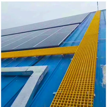385*4000mm Solar Roof Top Panel 38*38mm Mesh Pedestrian Walkway ...