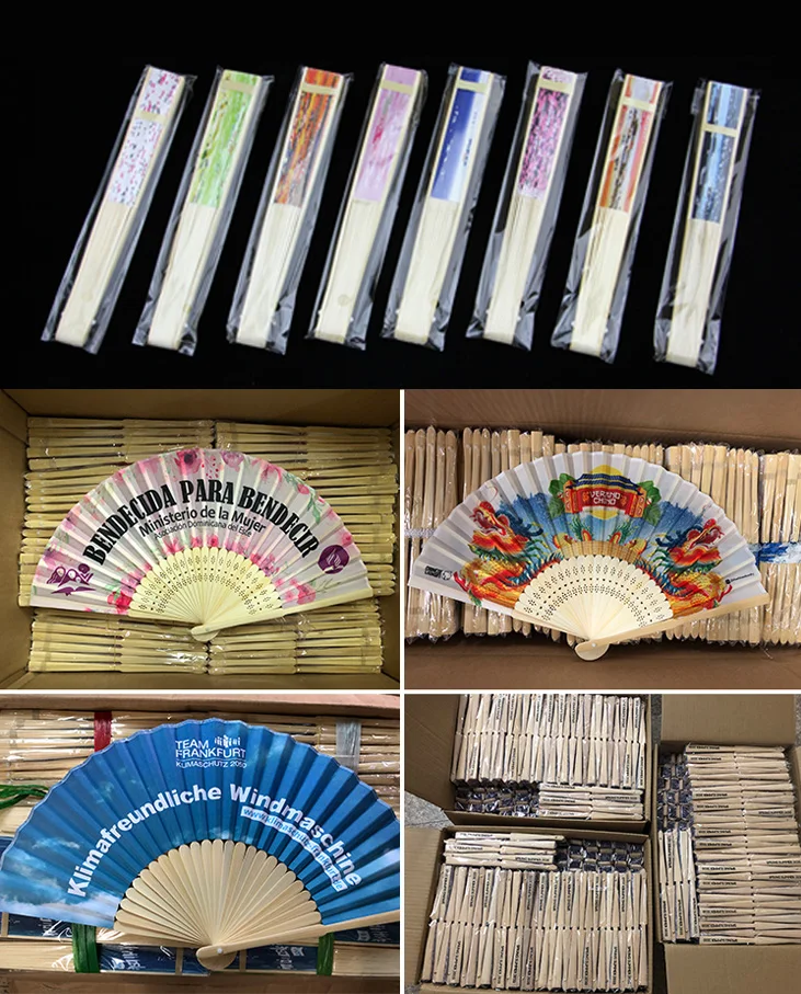 Nffan Diy Advertising Paper Folding Hand Fans Bamboo Skeleton ...