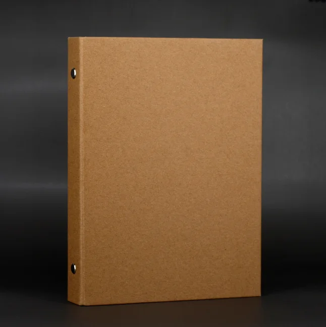 Custom Recyclable Kraft Paper Cardboard Ring Binder A4