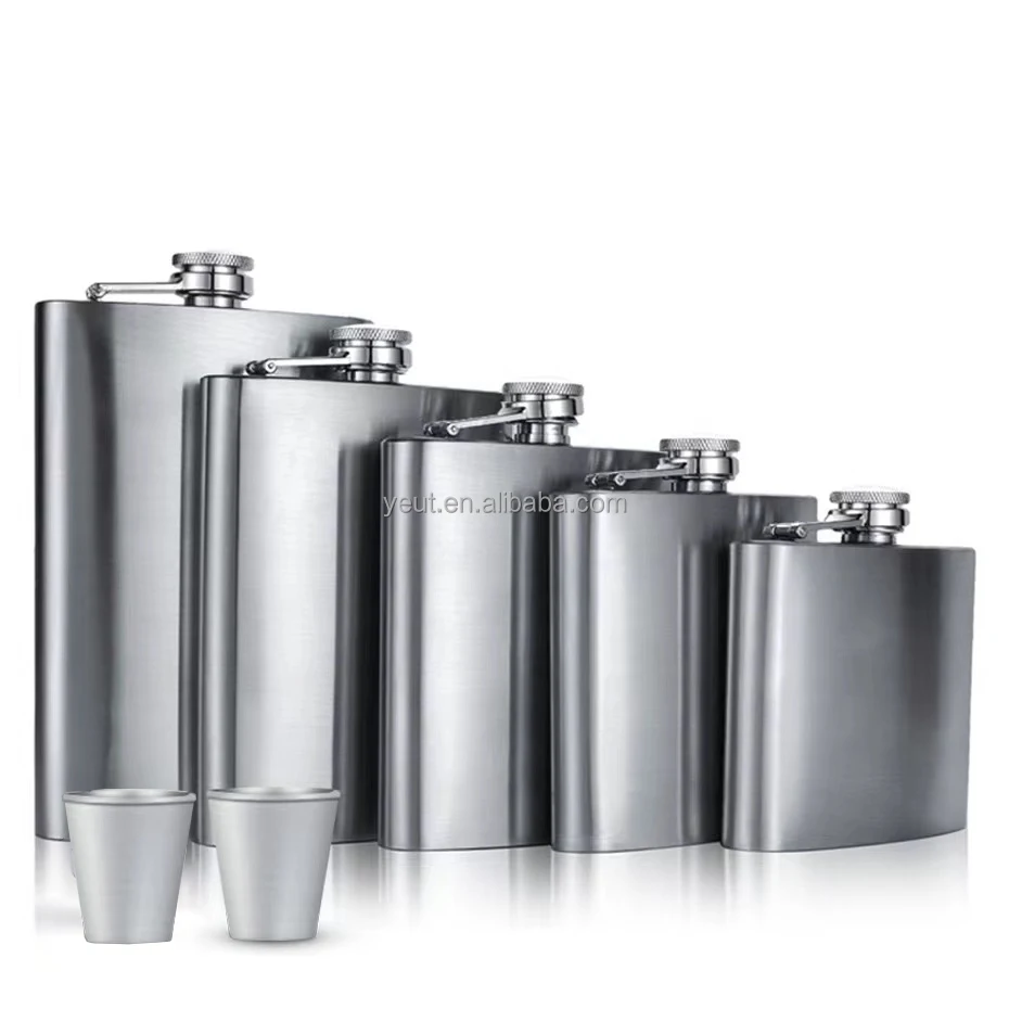 6oz Matte Black Hip Flask Stainless Steel Liquor Whiskey Alcohol Flask ...