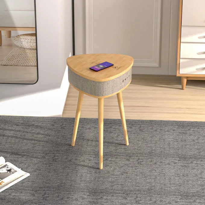 Modern Black Wooden Sofa Smart Coffee Table with bluetooth Speaker ...
