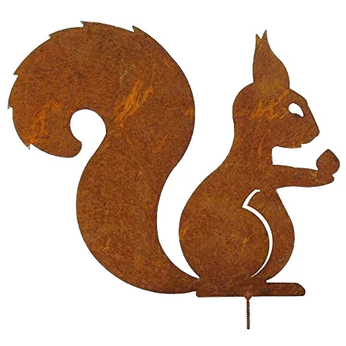 Customized Rust Iron Metal Squirrel Stake Animal Plant Bird Sculpture ...
