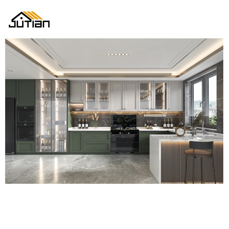 Modern Kitchen Furniture Aluminium Profile Cabinet Door Top Luxury ...