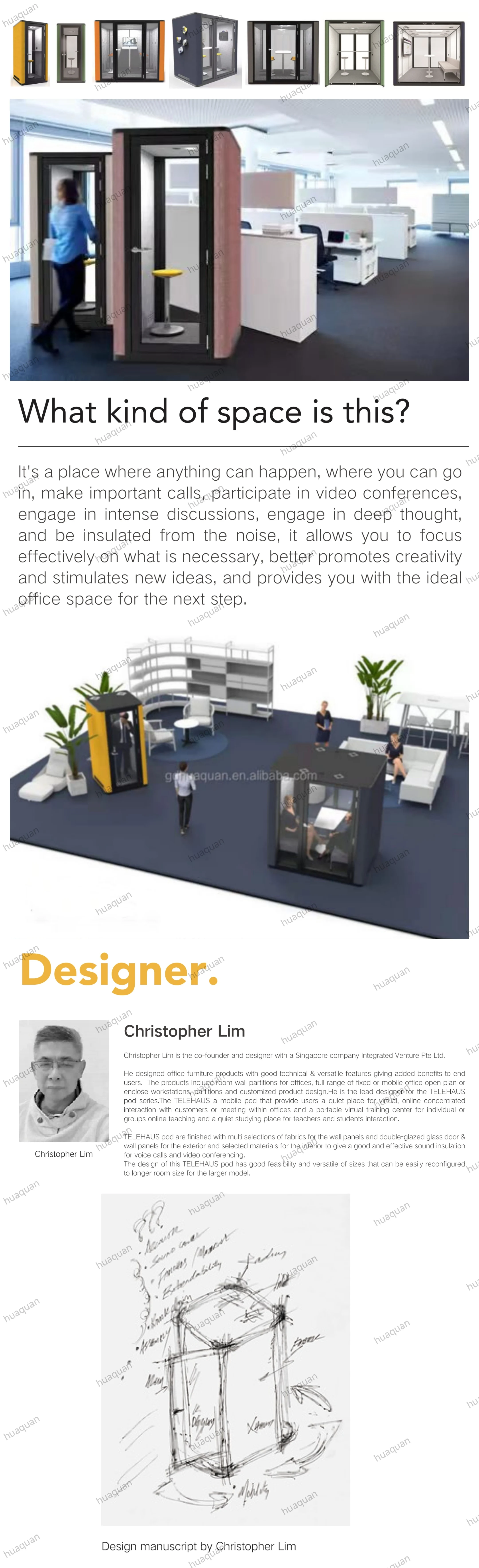 Office Pod Acoustic Room Commercial Meeting box Office Telephone Booth ...