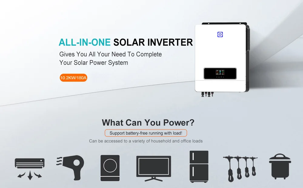 Two Load Output 10.2kw On Off Grid Inverter Solar 48vdc 230vac 160a Max ...