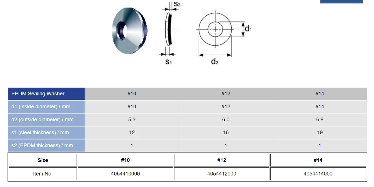 High Strength Black EPDM Bonded Washer - Carbon Steel Seal