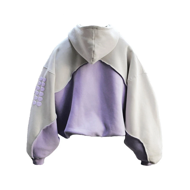 Custom Color Block Men Oversized Heavyweight Hoodie Cut And Sew ...