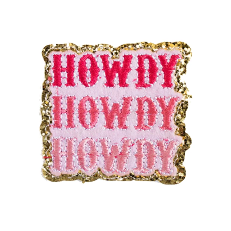 Howdy Embroidery Heat Press Patches Custom Woven Embroidered Howdy ...