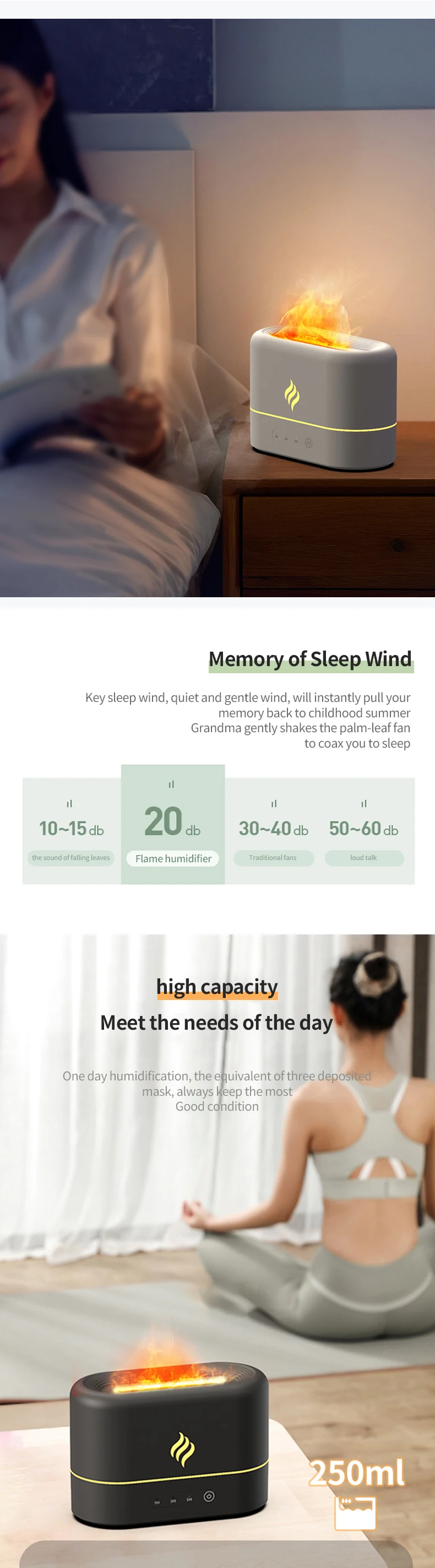 Flame Humidifier 250ml Fire Flame Humidifier Aroma Diffuser For Gifts ...