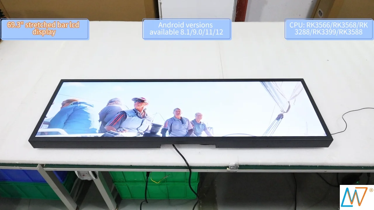 4k 57 Inch Ultra Wide Supermarket Wifi Android Shelf Stretched Bar Lcd ...