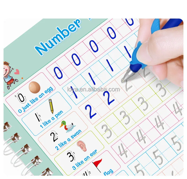 5 Sets Alphabet Drawing Math Number Reusable Handwriting Calligraphy ...