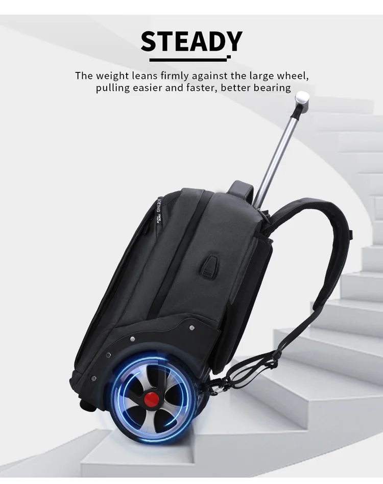 Aoking 50L USB Men's Business Travel Wheeled Backpack