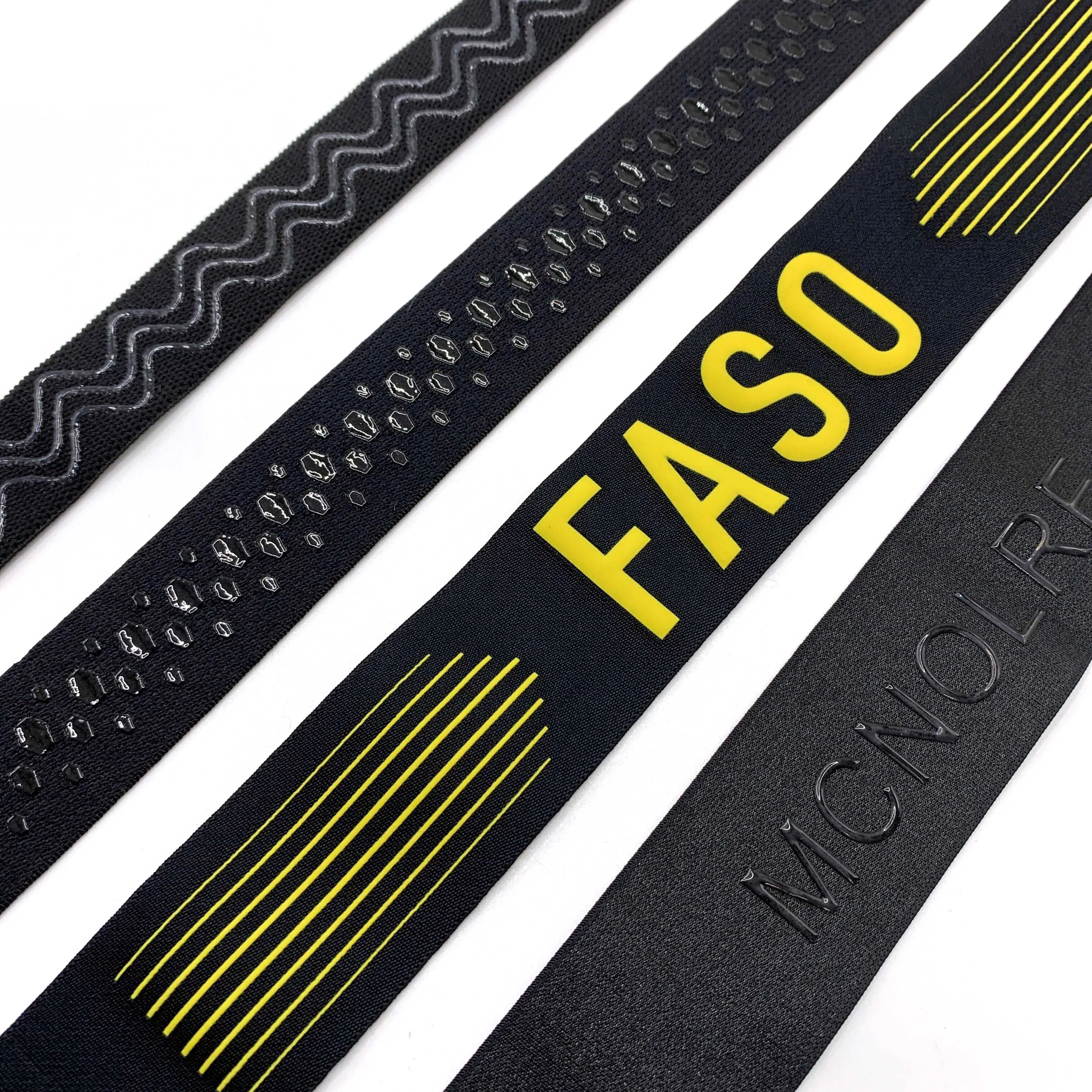 Custom Brand Fashion Logo Elastic Band Spandex Webbing Strap Silicon ...