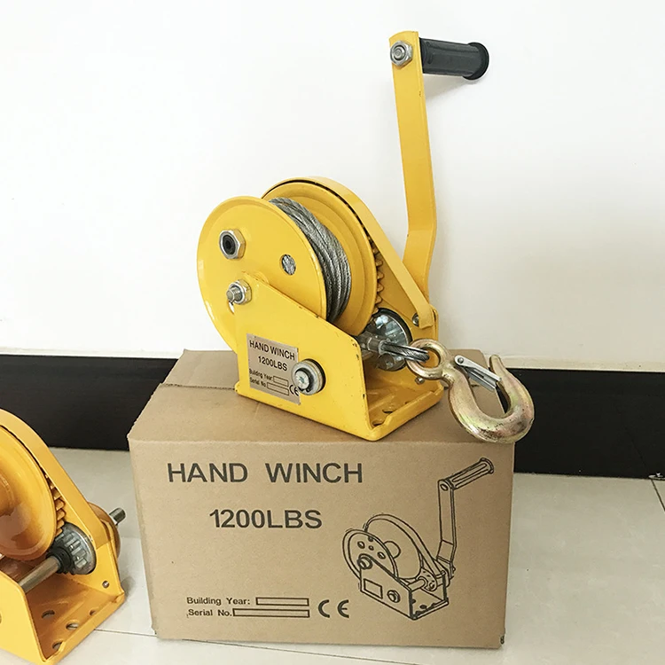 Yellow Self-Locking Worm Gear Winch Hand-Pulled Winch for Crane ...