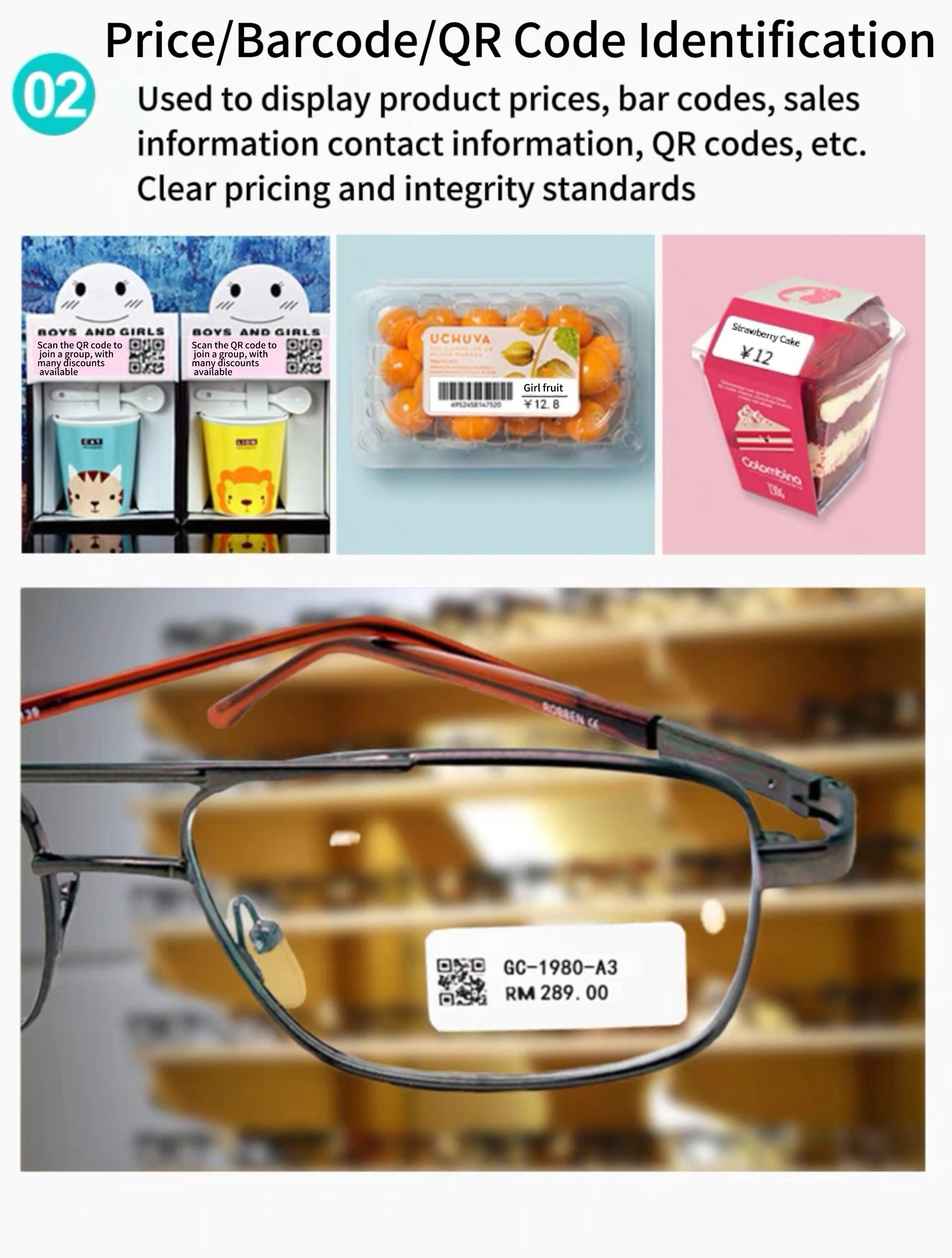 Colorful Name Tag Identification Sticker 15mm*30mm White Removable ...