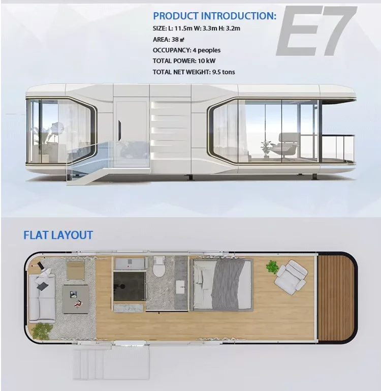 Luxury Mobile Villa Prefab Sleeping Pod Steel Space Capsule House ...