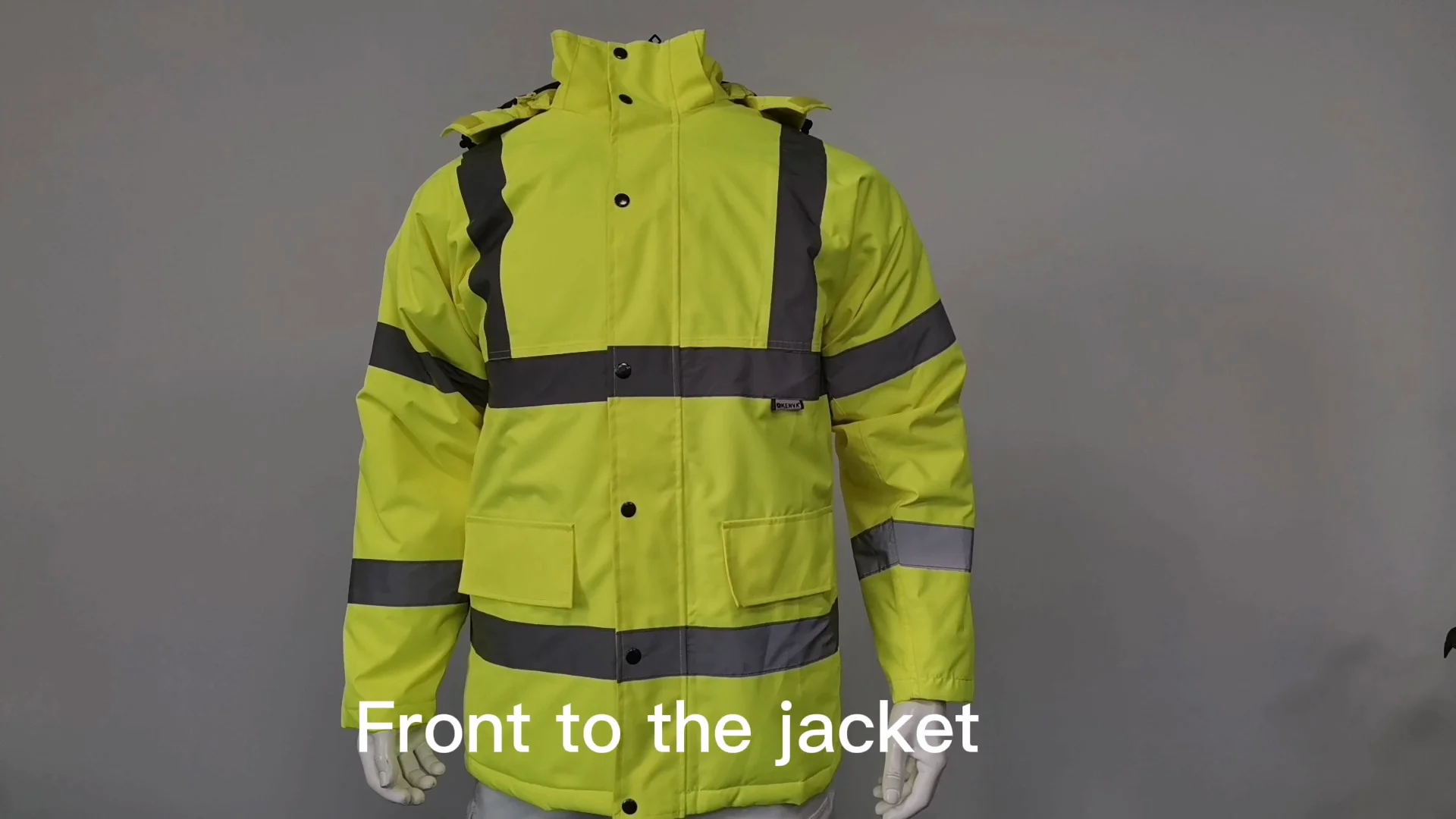 Safety Reflective Work Parka Waterproof Recycled High Visibility Winter ...