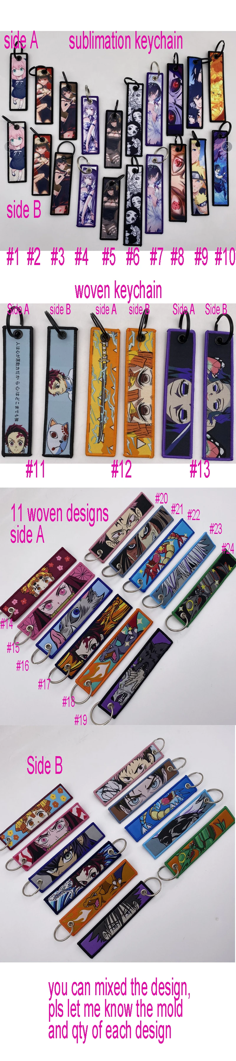 Yyx Stock Cartoon Keychain Fabric Keychain Woven Key Chain Luggage Tag ...