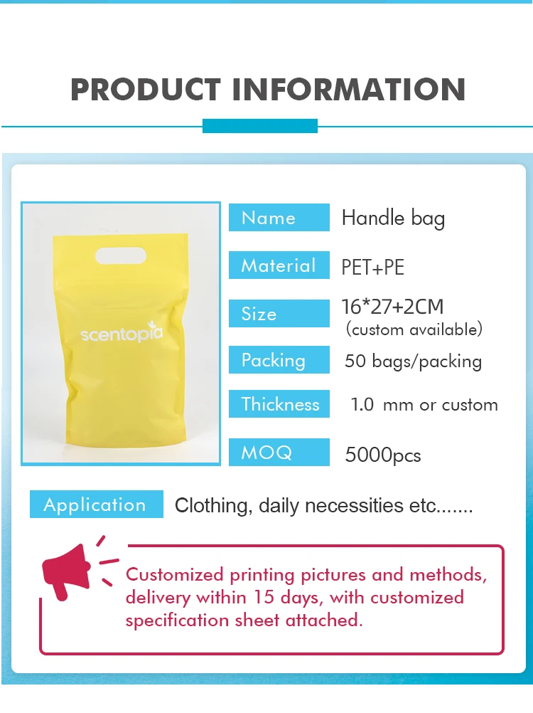 Customized Clothing Packaging - Die Cut Loop Handle Bag