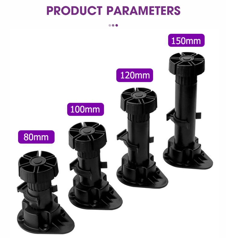 Kitchen Cabinet Baseboard Levelling Feet Adjustable Plinth Legs Plastic ...