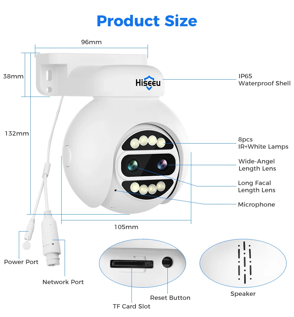 8X Zoom POE Camera System with Face Recognition & Night Vision