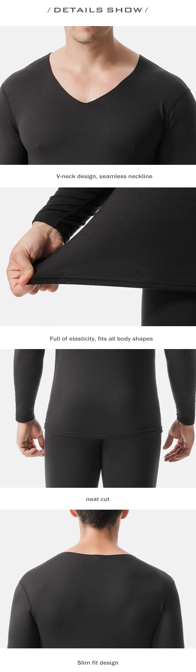 Wholesale Winter Long Johns Thermal Underwear Polyester Spandex Slim Fit Warm Men Thermal ...