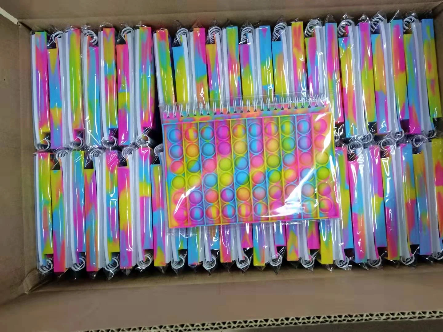 Tt77 Pop Bubble Fidget Pop A5 Notebooks With Keychain Popper Spiral ...