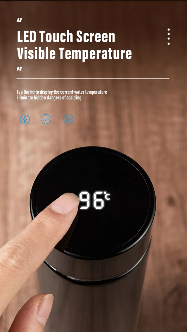 Smart LED Temperature Display Thermos - 500ml Stainless Steel