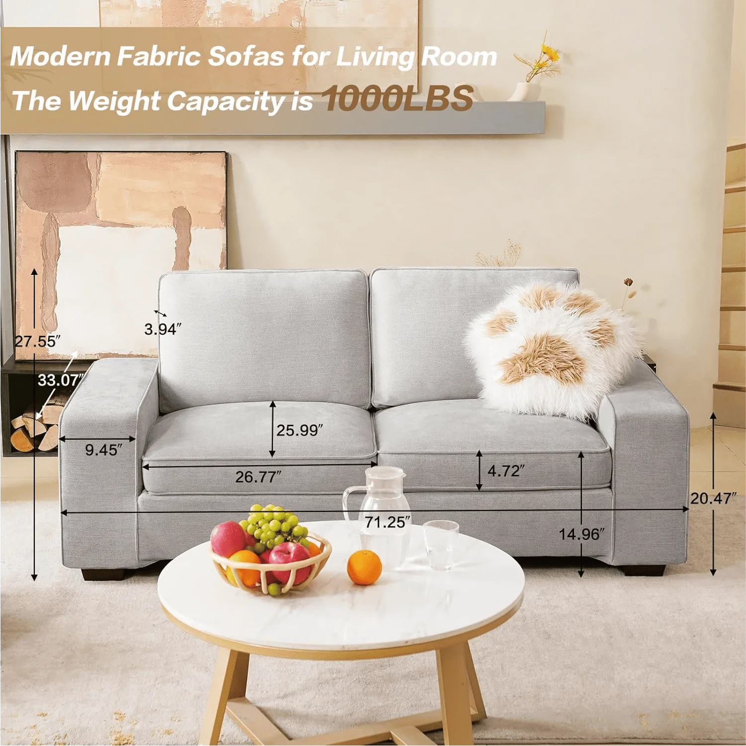 Sans Living Room Modern Sofas Modular Kd Sectional Couch Sofa Loveseat ...