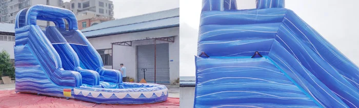 17' High Kids Ocean Wave Inflatable Water Slide - Safe Fun