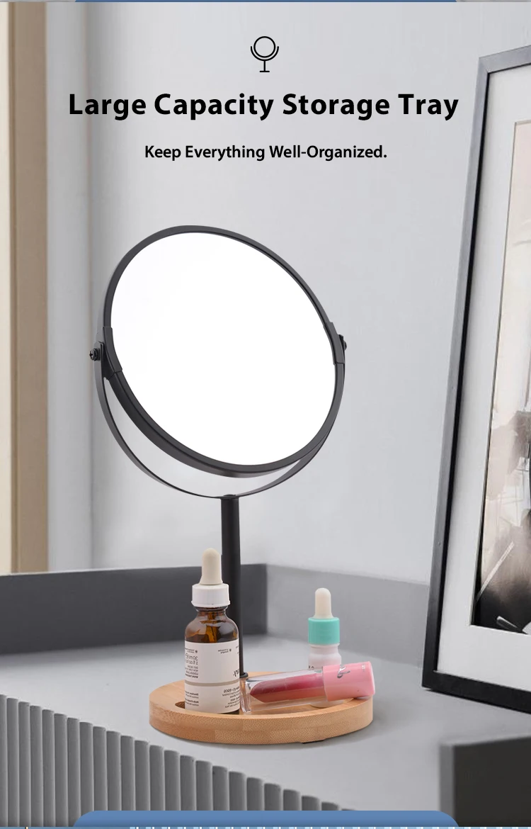 360 Degree Rotatable Mirror Magnifying Portable Table Tabletop Small ...