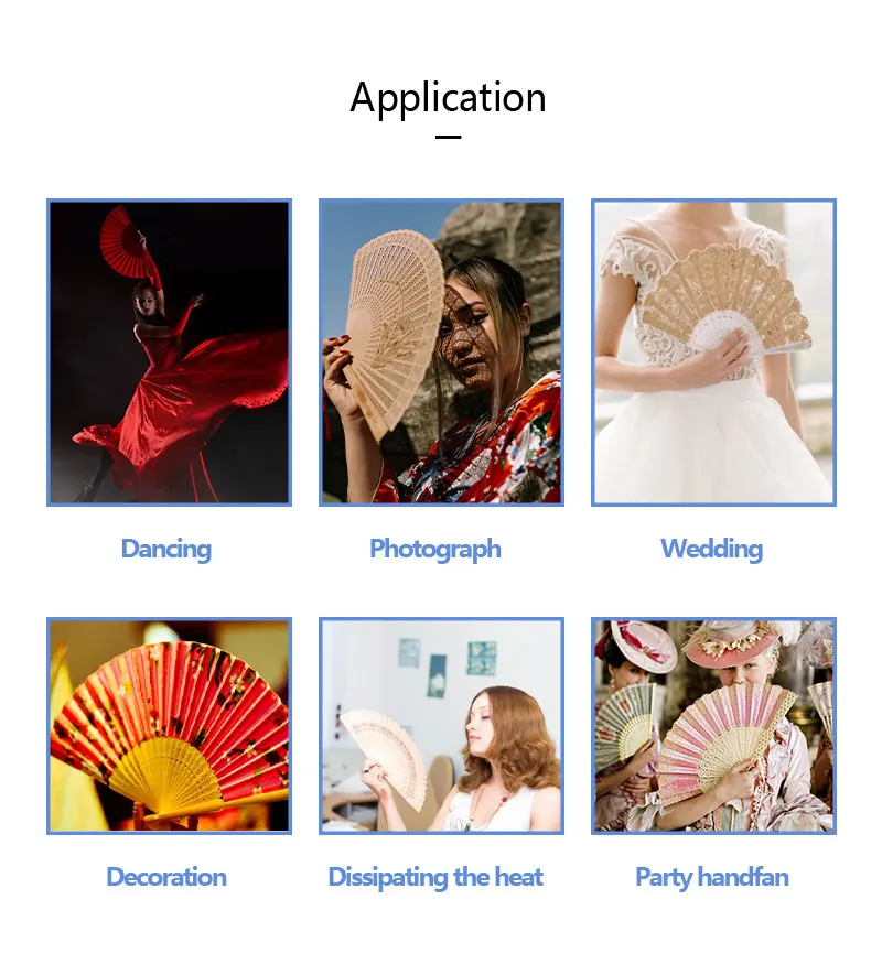 Wholesale Japanese Style Printed Bamboo Handicraft Fans