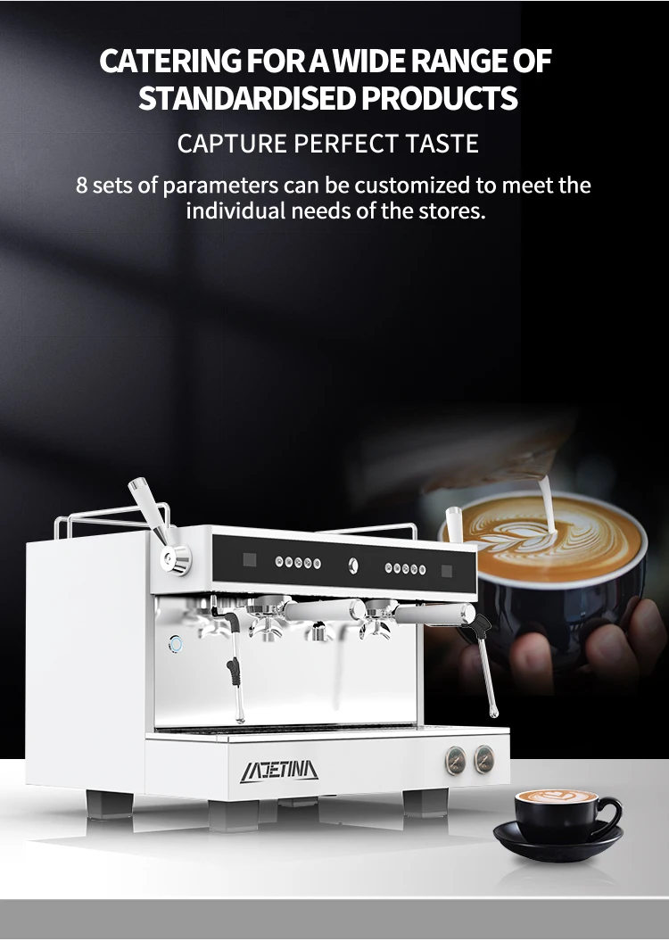 Large Stainless Steel 2 Groups Semi-automatic Cappuccino Espresso ...