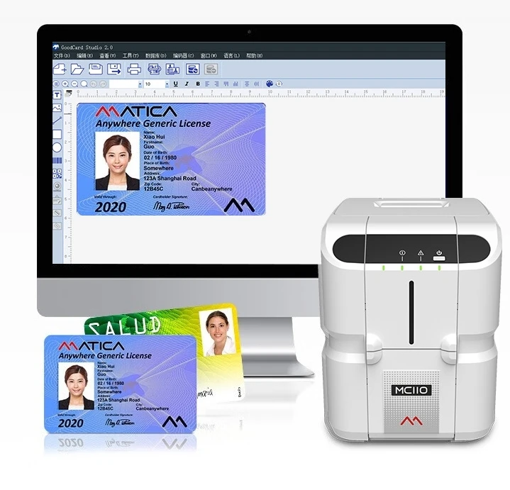 Matica MC110 PVC Id Card Printer Thermal Dye-sublimation Double Side ...