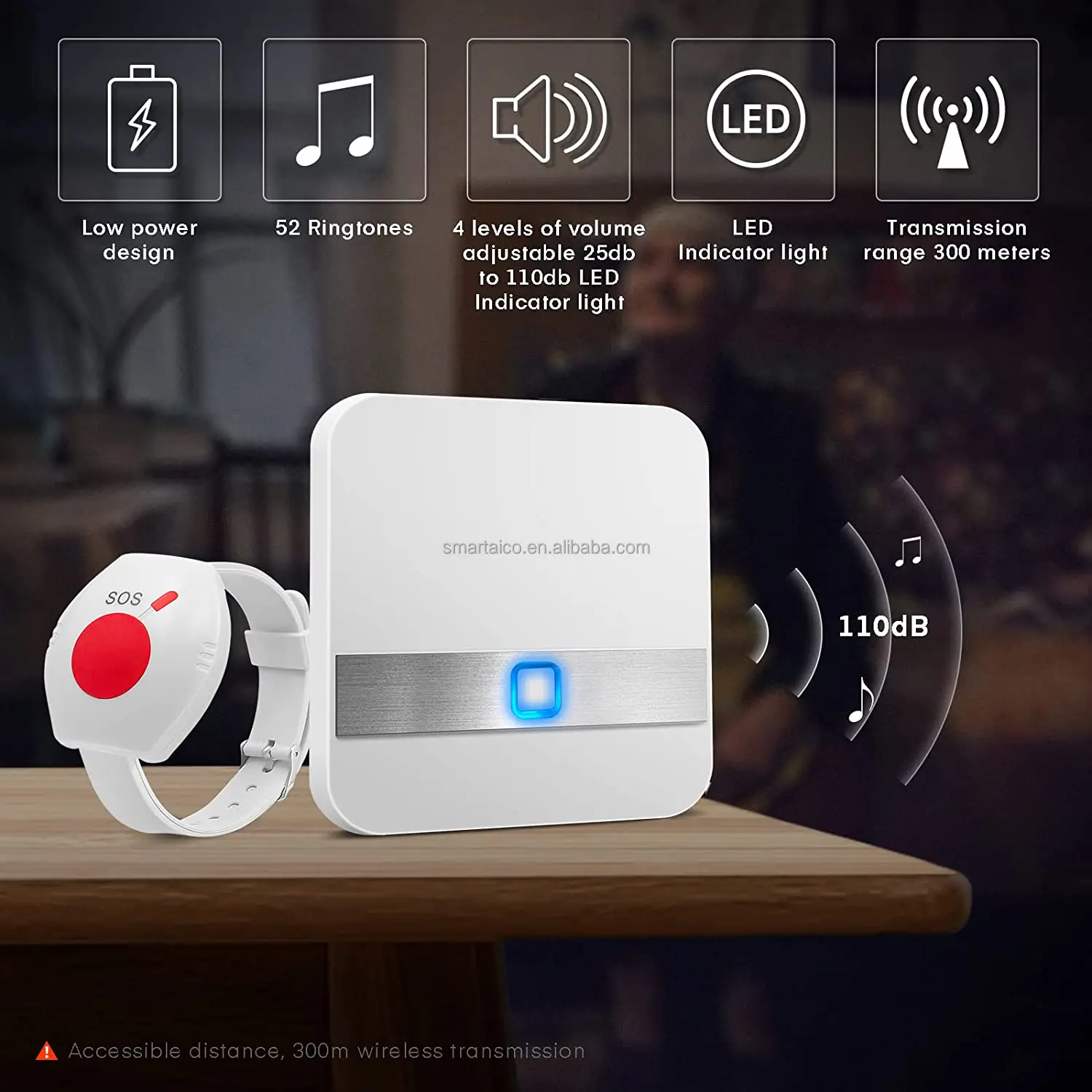 Smart Call System SOS Buttons Transmitters Nurse Calling Alert Patient ...