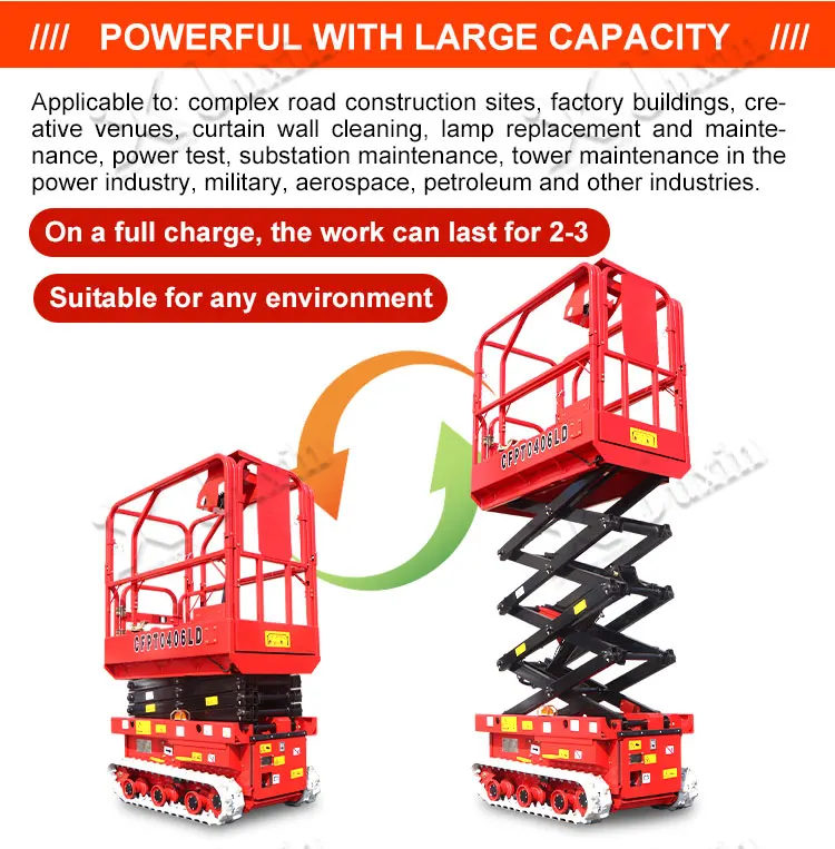 Mini Self Propelled Scissor Lift On Tracks Rough Terrain Platform - Buy ...