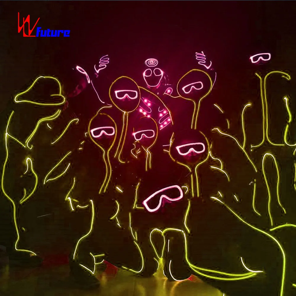 Luminous LED Stickman Hoodies for Halloween Costumes - Customizable OEM