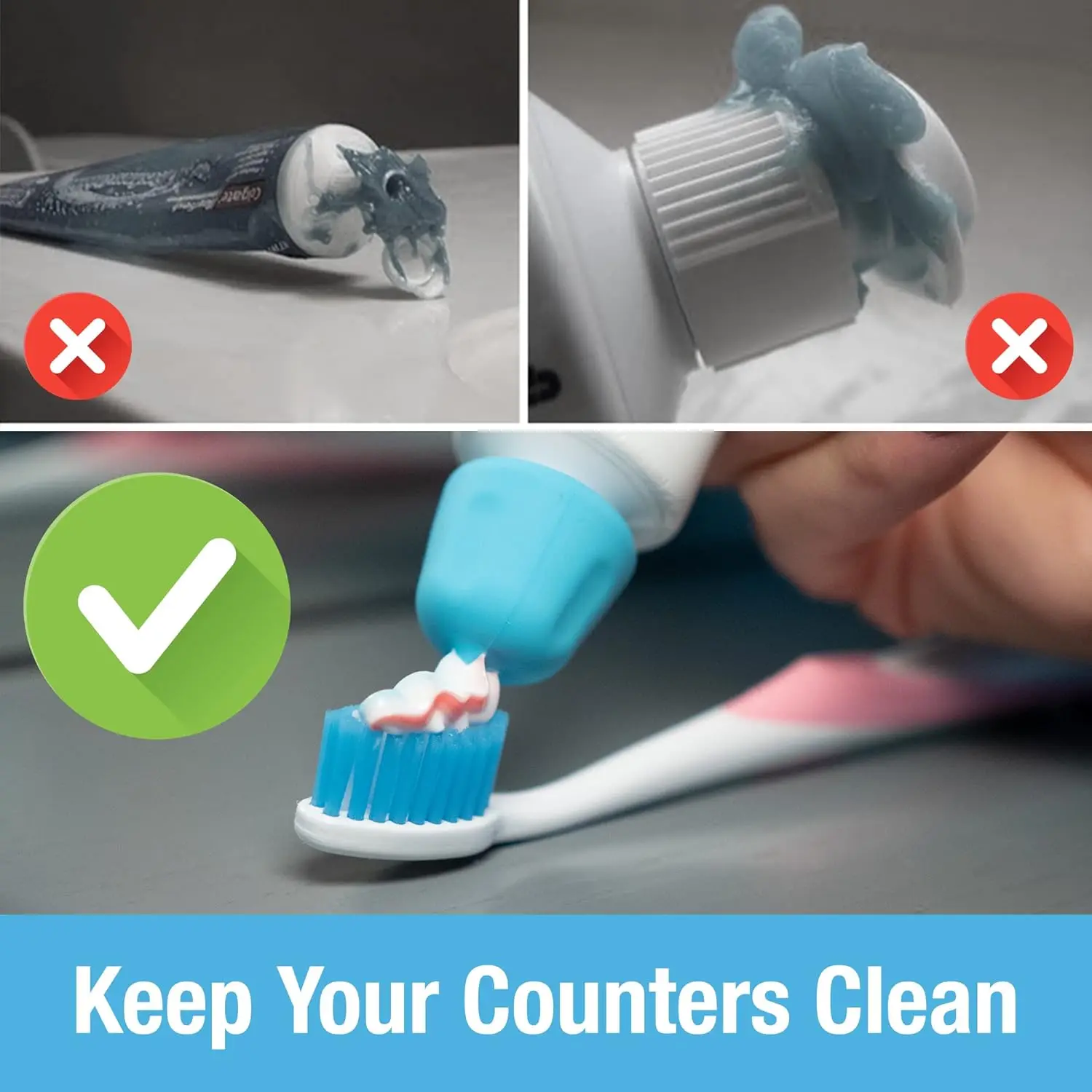Self Closing Toothpaste Caps No Waste Dispensers for Adult and Kids ...