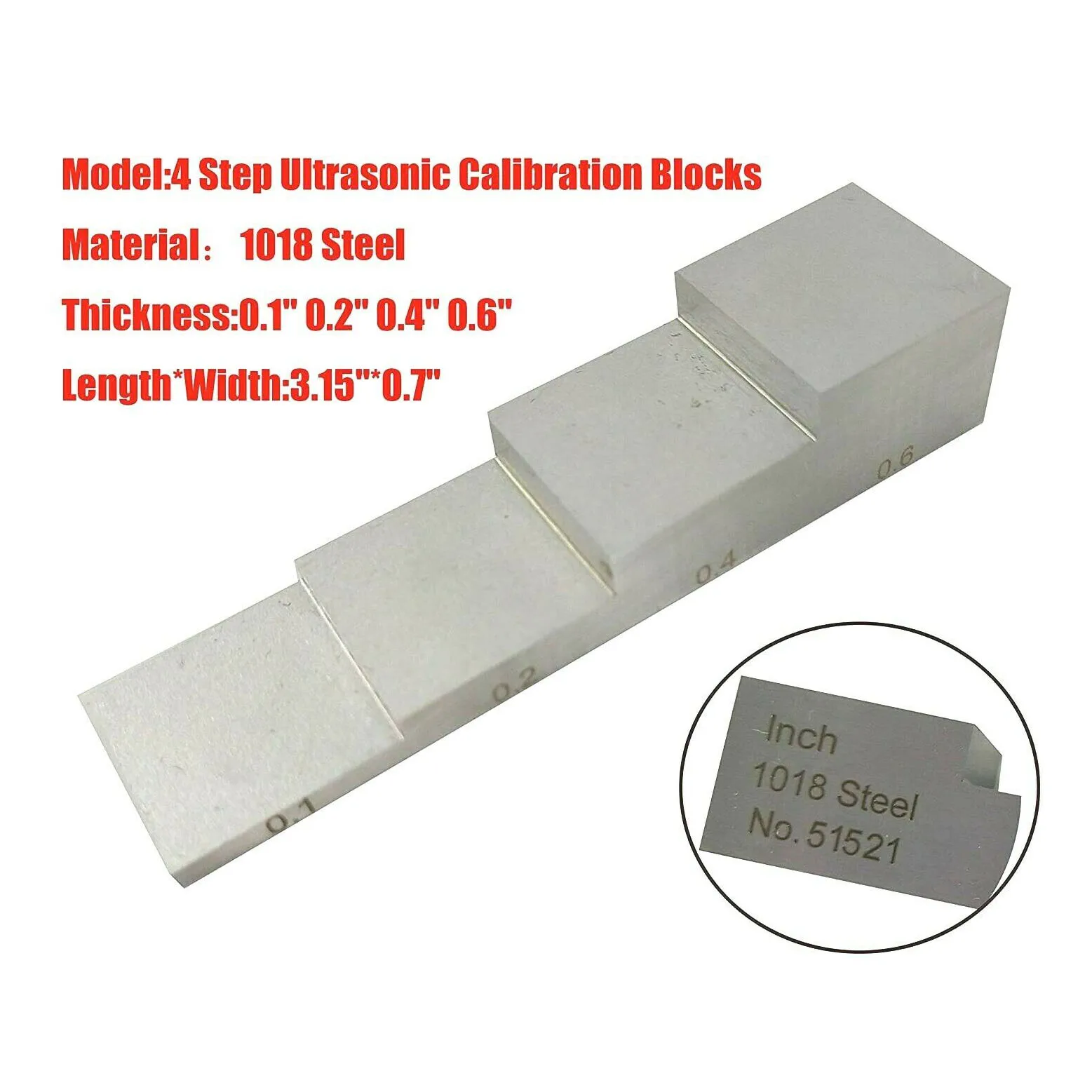 4 Step Calibration Block for Ultrasonic Thickness Gauge