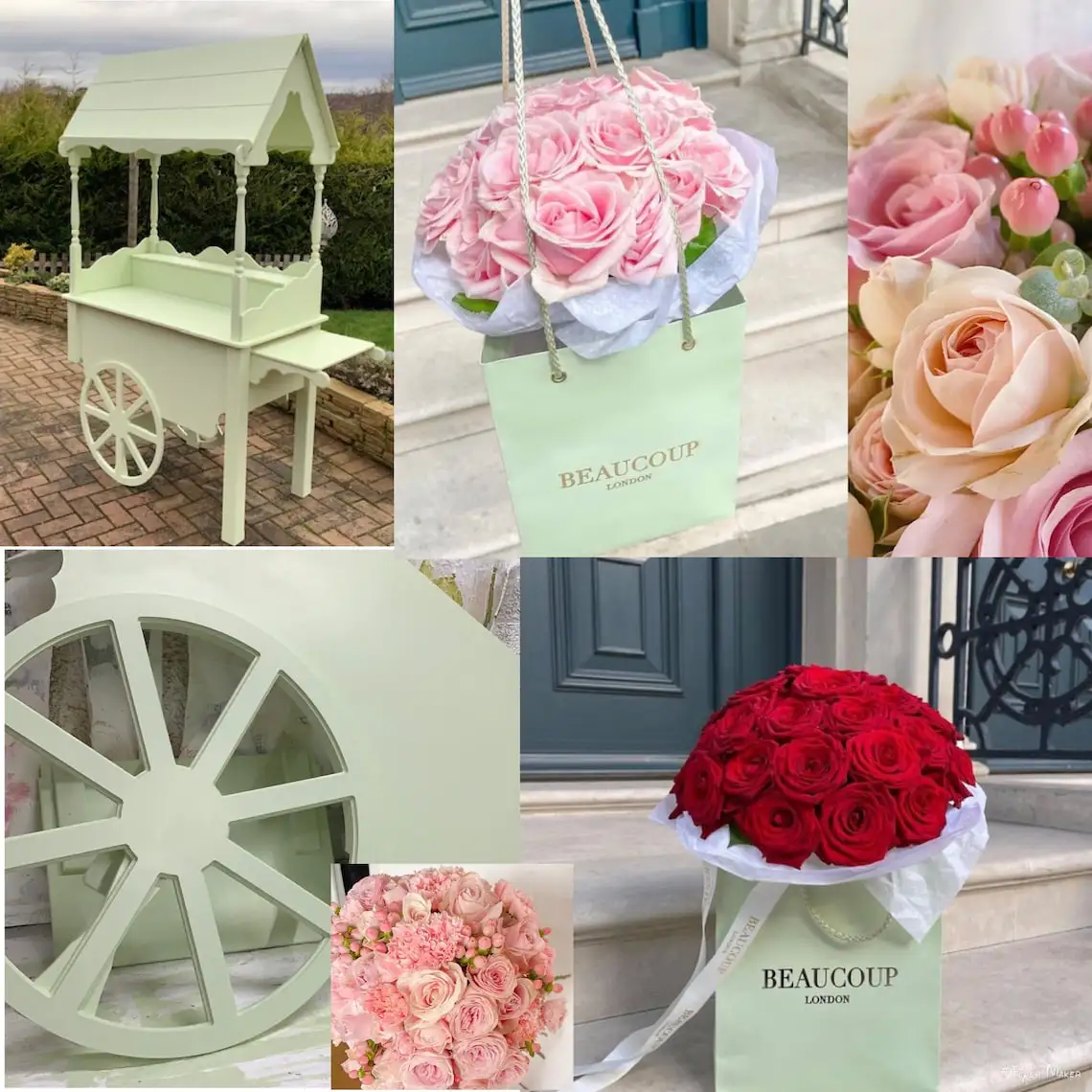 Customized Collapsible Candy Car Flower Candy Carts With Wheels For ...