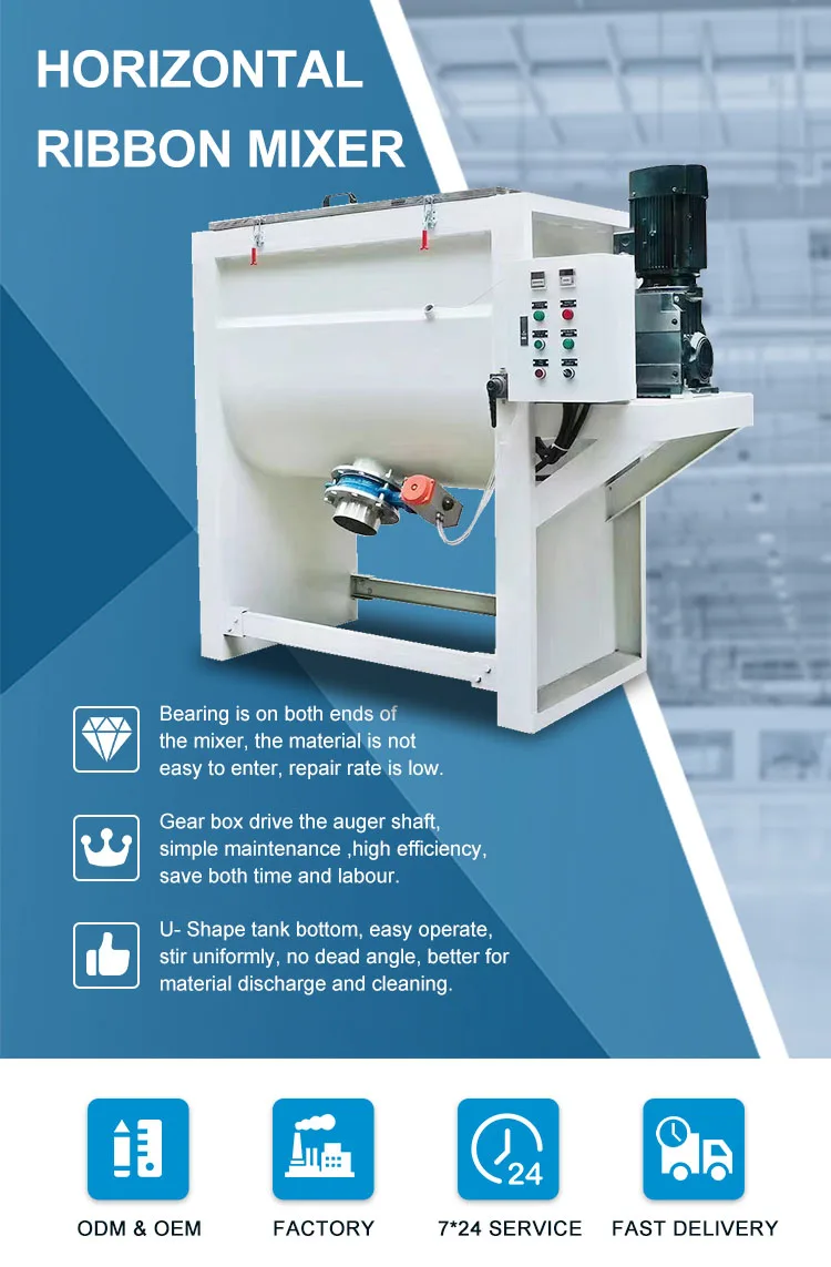 Stainless Steel Horizontal Ribbon Blender Mixer Electric Heating ...