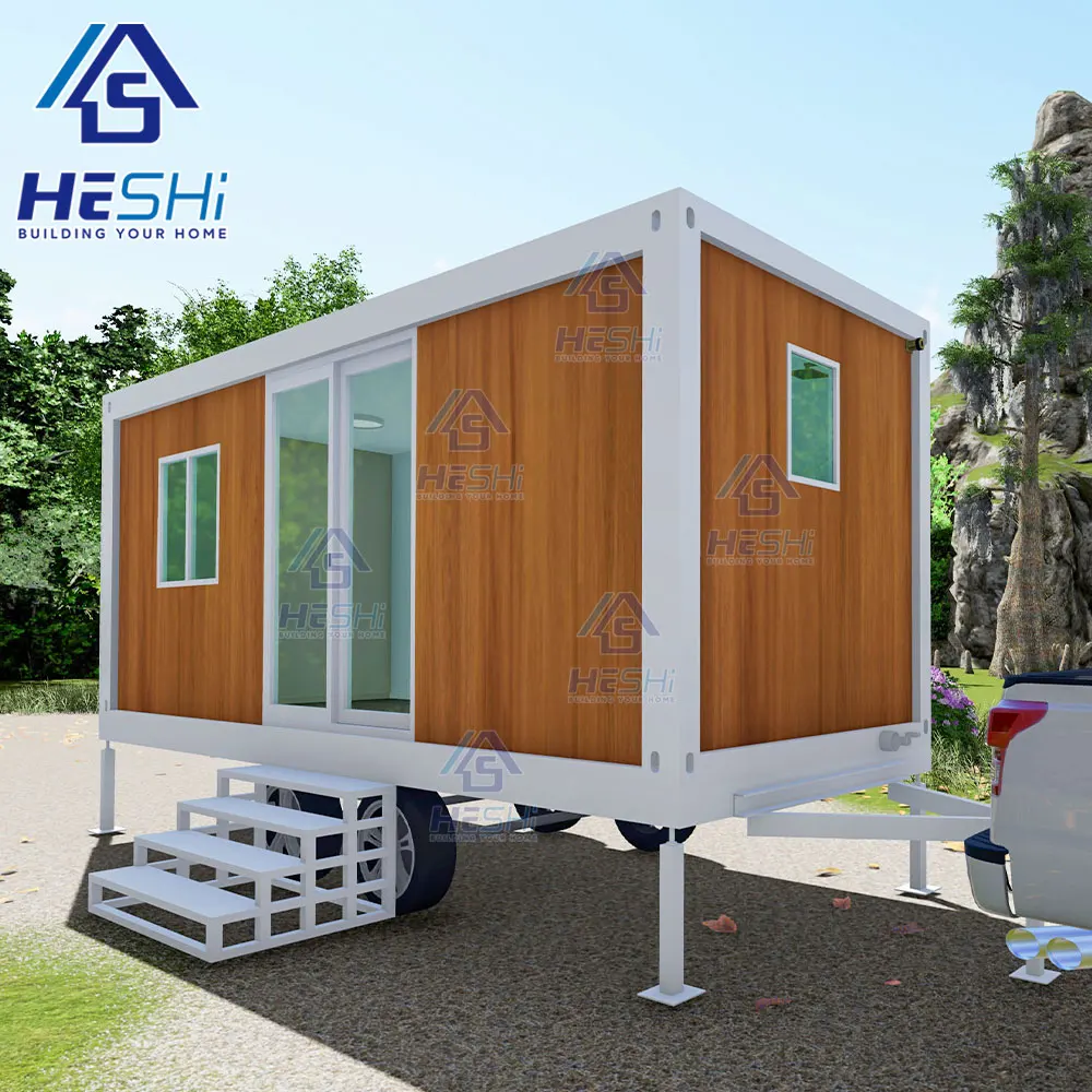 Cheap Trailer Container Prefabricated Tiny House on Wheel Light Steel ...