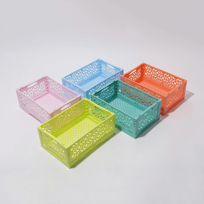 Macaron Folding Plastic case Student Desk Top Organizer Notebook Tape ...