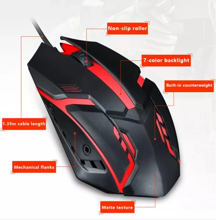 Popular 7 Colors Breathing Light Led Gaming Mouse Wired Usb Optical 1 ...