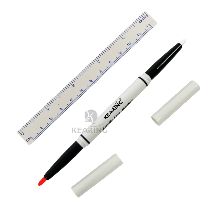 Kearing Dual Tip Sterile White & Red Color Skin Marker for Beauty and ...