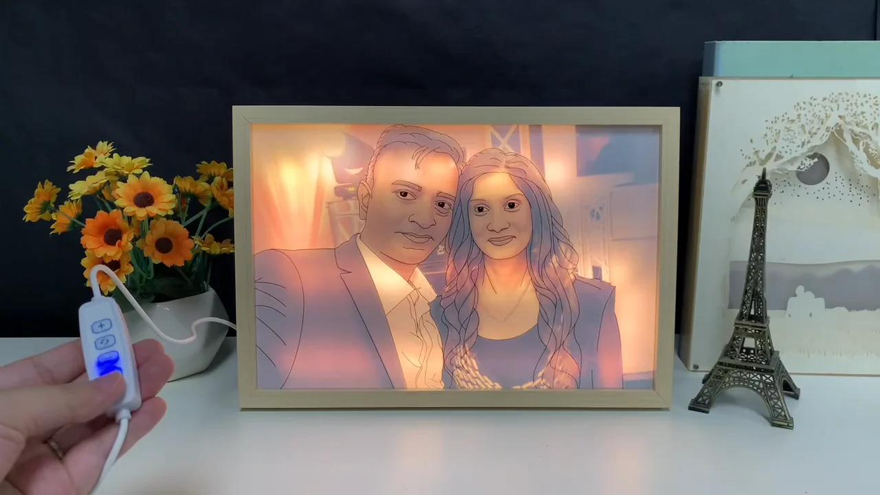 2024 Led Illuminated Painting Light Photo Frame Light Art Painting Wall ...