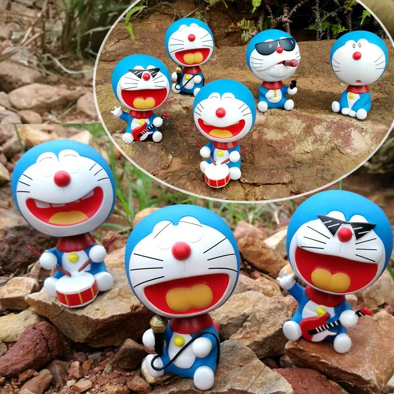 Doraemon Cartoon Figure Dolls Cute Doraemon Anime Model Toy Shaking ...