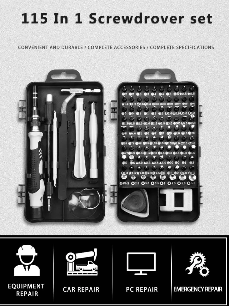 142 In 1 Piece Electronics Precision Screwdriver Set With 120 Bits ...