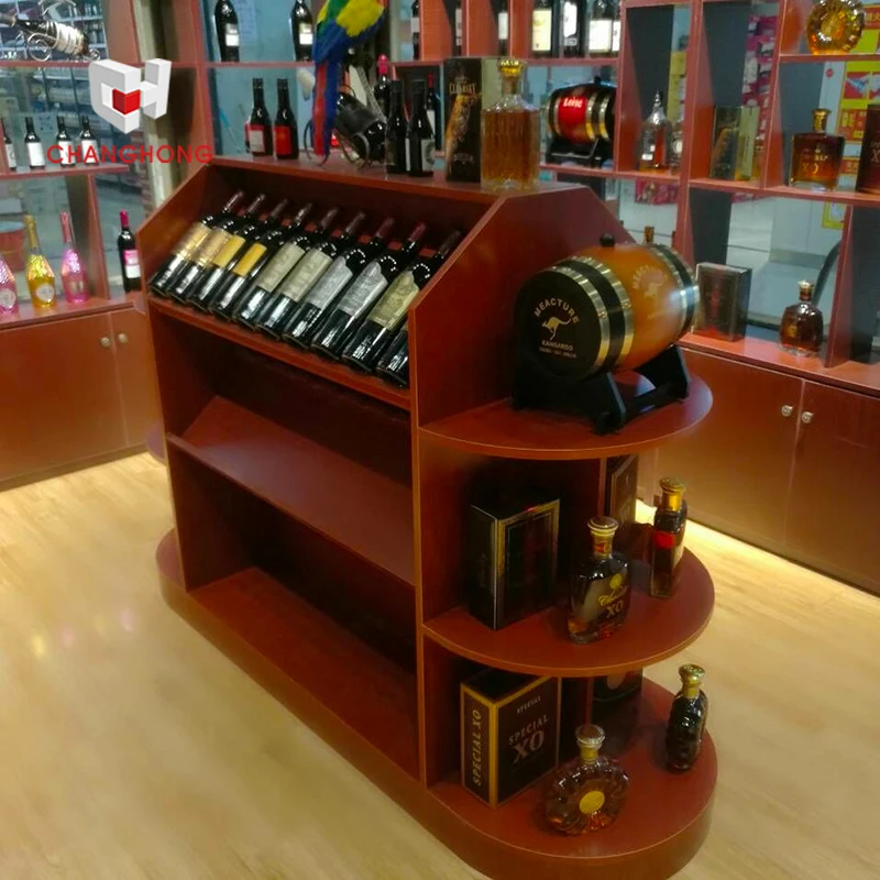 Whisky Store Furniture Wine Display Rack Decoration Supermarket Wood ...